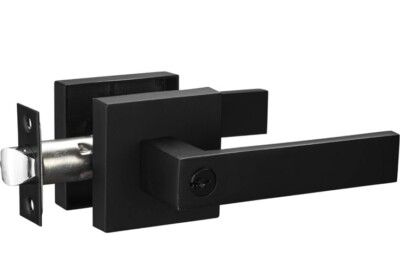 Entry Lever Door Handle Lock and Key Slim Square Locking Lever Iron ...
