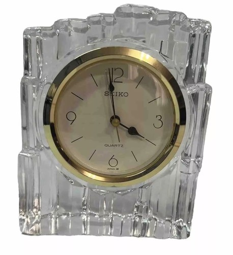 Seiko Quartz Solid Lead Crystal Mantle Clock Vintage | eBay