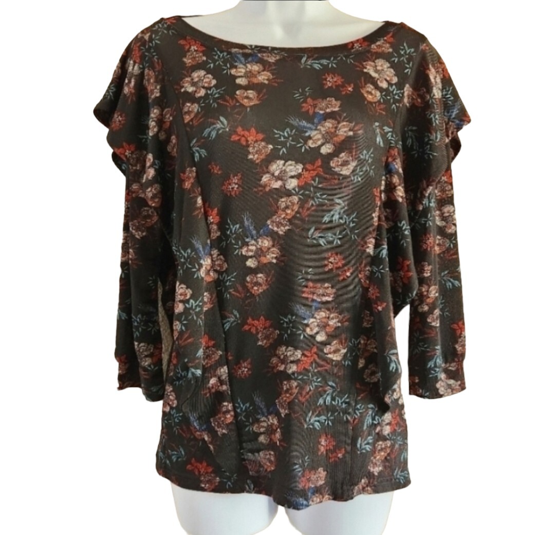 Free People Dock Street Shear Moody Floral Black Wome… - Gem