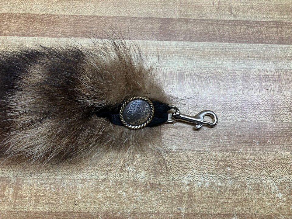Tanned Raccoon Tail Key Chain With Clip Trapping Fur Coats | eBay