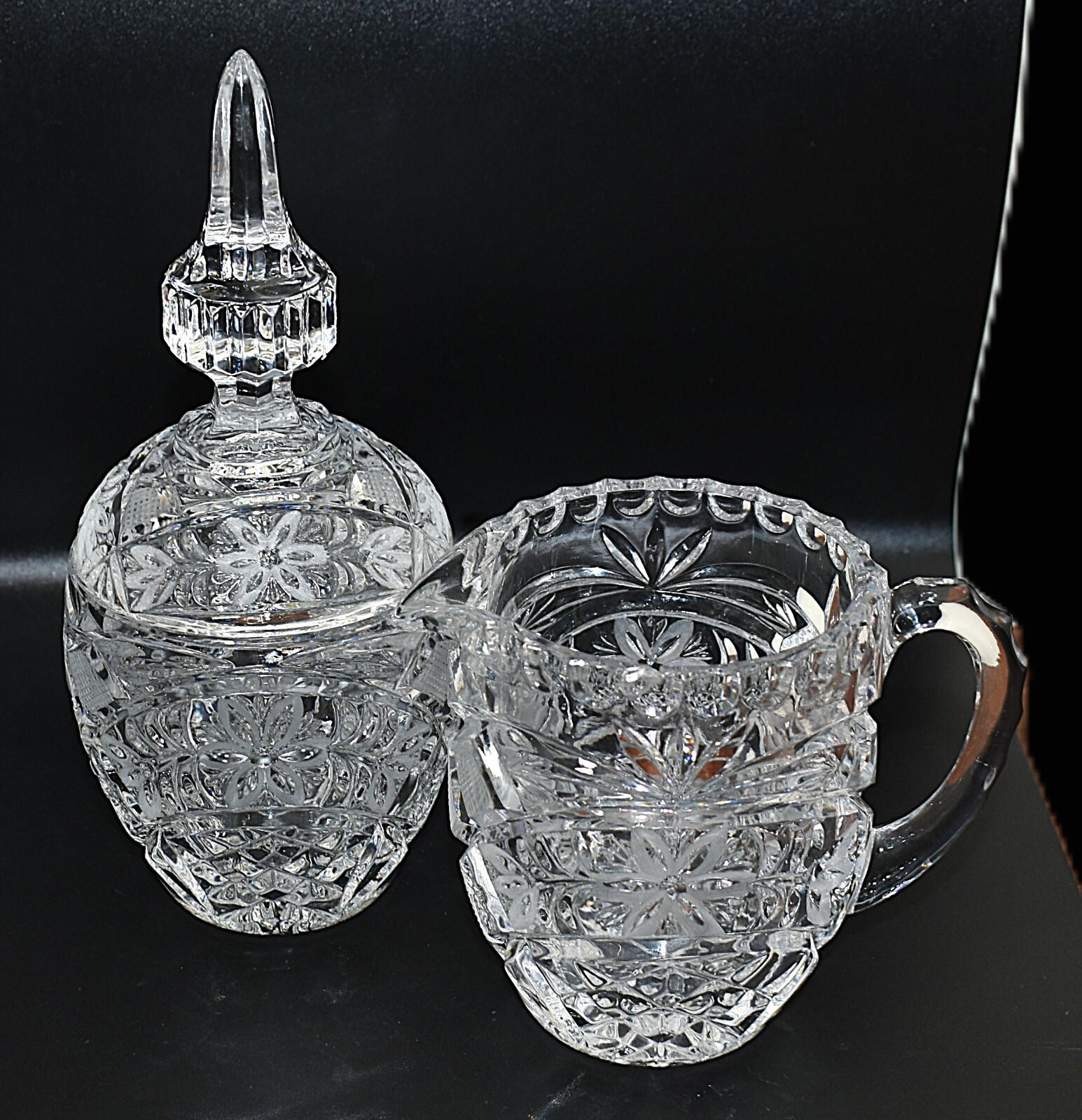 Vintage Cut CrystalTall Imperlux Argonne Hall German Cream and Sugar ...