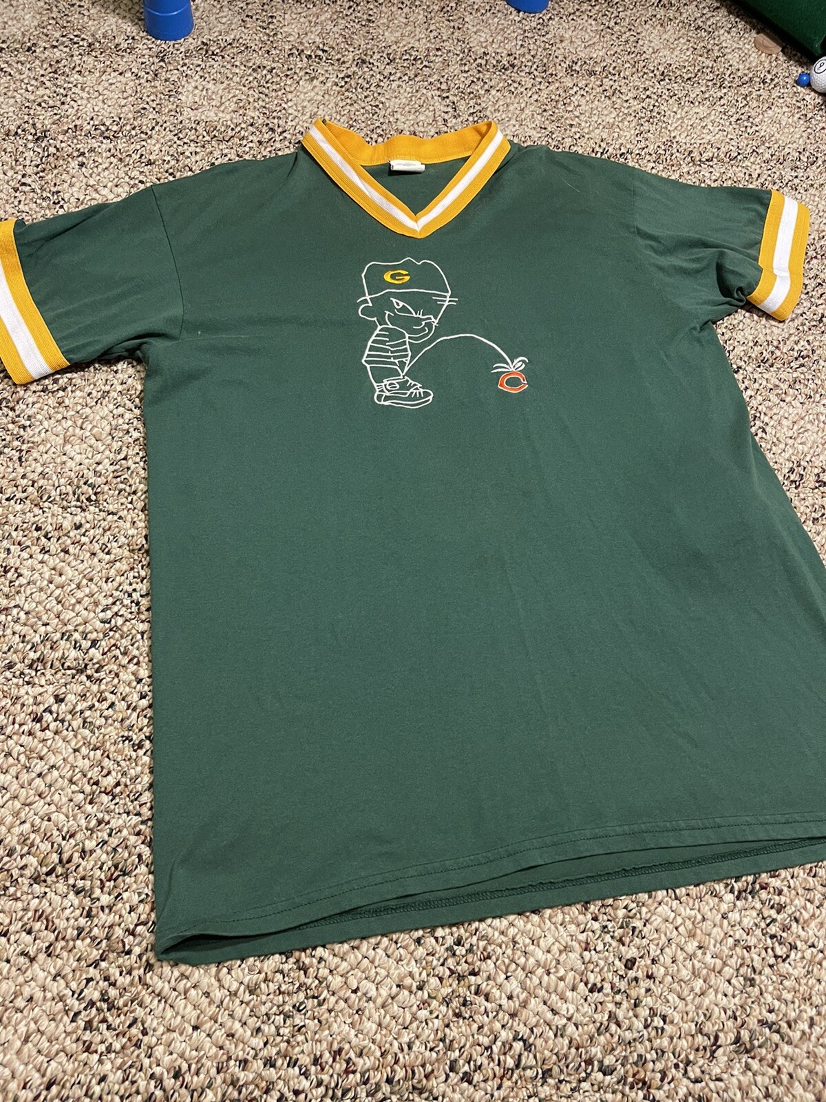 Vintage Majestic Green Bay Packers Baseball Jersey XL calvin peeing chi ...