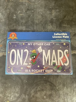 Marvin the Martian ON@ MARS Metal License Plate NEW rare HTF Looney ...