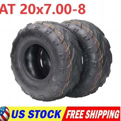 2 Pack 20x7.00-8 ATV/UTV Tires All Terrain AT 4 Ply Tubeless 20x7-8 ...