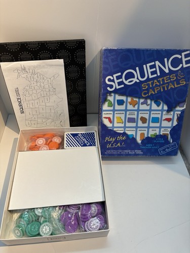 Sequence States and Capitals Board Game 2006 COMPLETE Educational ...