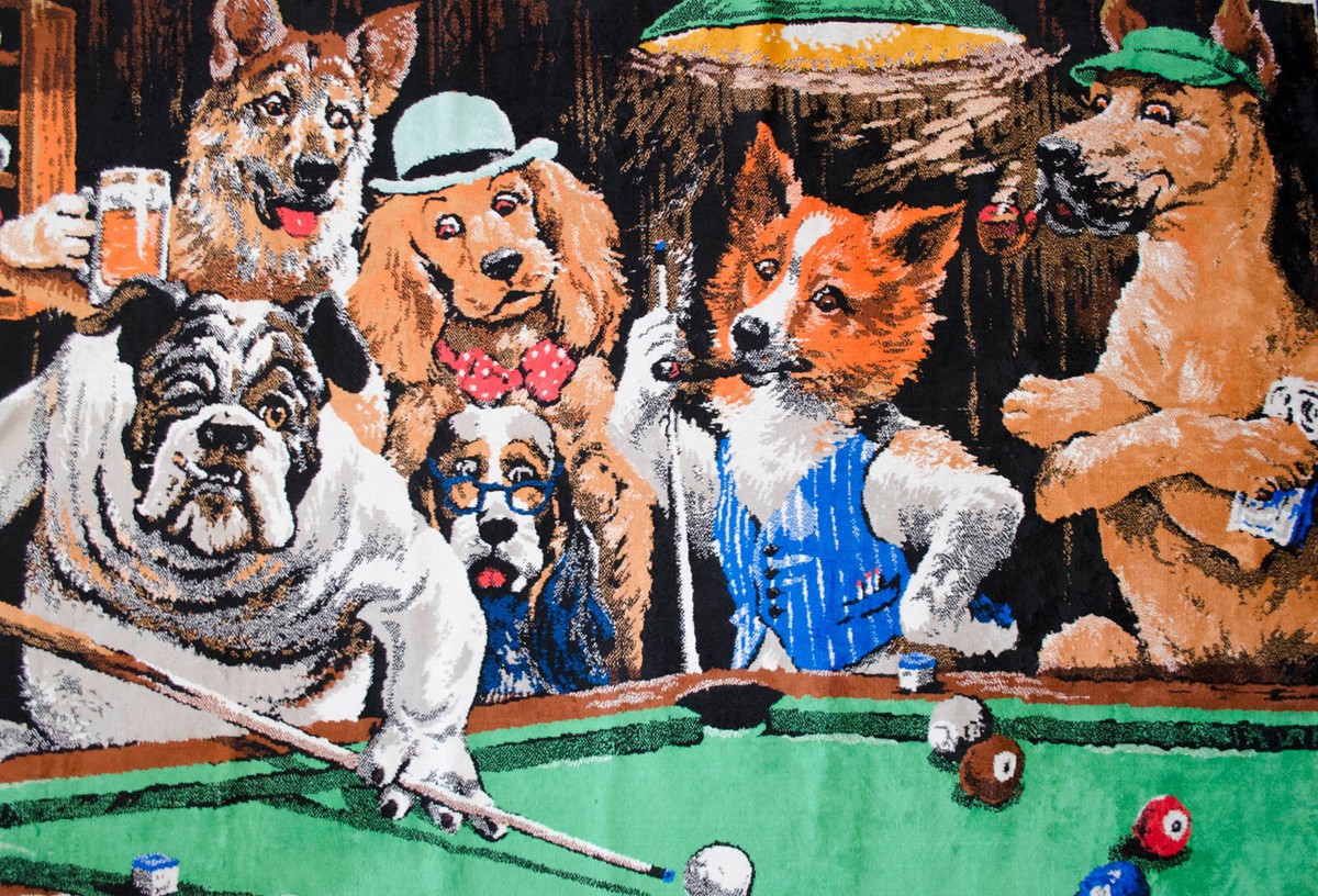 Dogs Playing Billiards