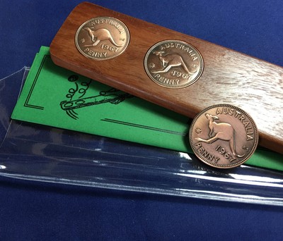 1952 Birthday Gift Present Aussie Two-Up game set other penny years ...