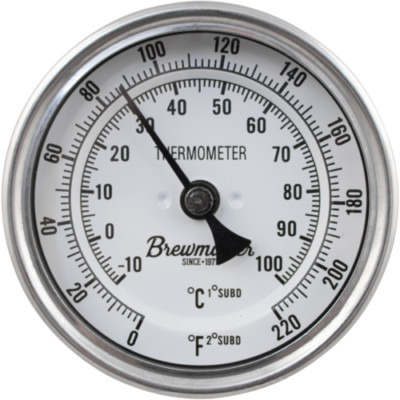 1/2" MPT Dial Thermometer for Kettles - 3 in. Face - Brewing ...