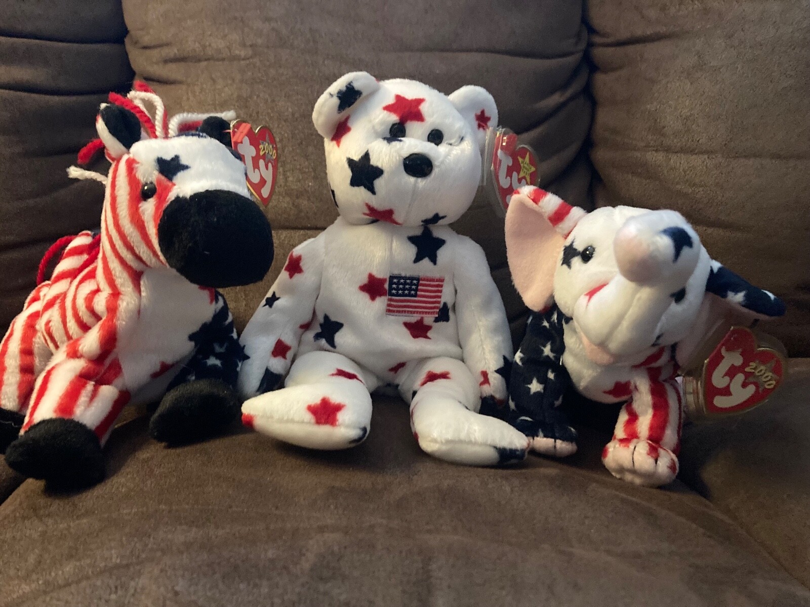 2000 TY LEFTY & RIGHTY BEANIE BABIES *RARE* WITH POEM ERRORS! + GLORY ...