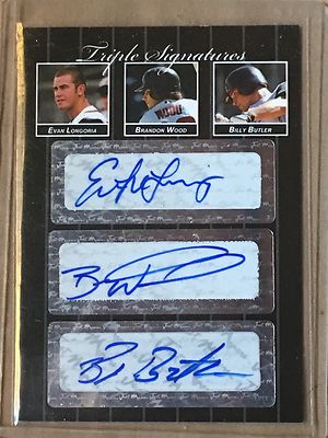 2007 Just Minor Triple Autograph Evan Longoria, # 2/3 ROOKIE Card ...