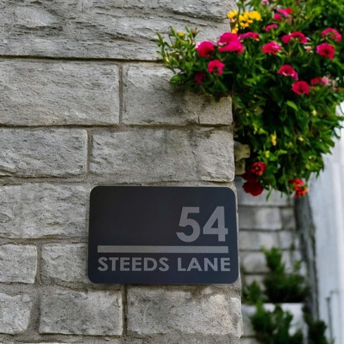 Personnalisé Gravé Rectangulaire Maison Adresse Flottant Signes ...