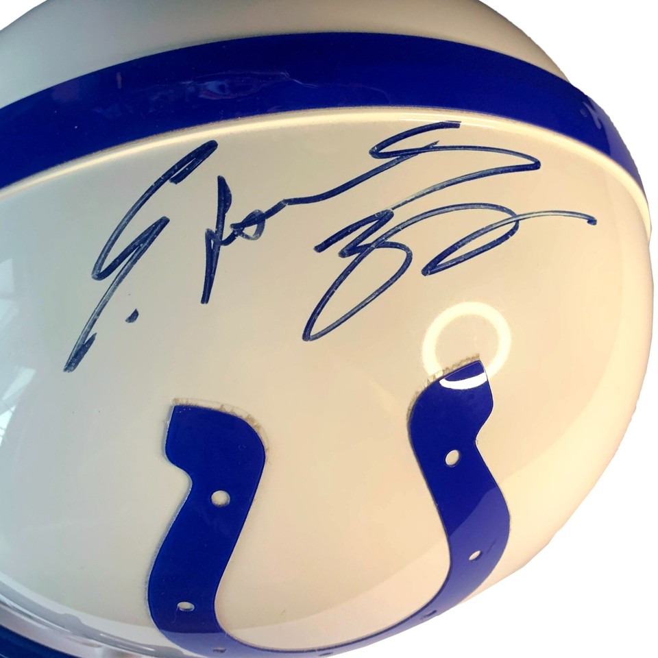Edgerrin James Autographed Authentic Full Size Helmet MM (Indianapolis ...