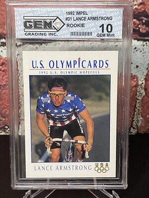 1992 Impel Olympic Lance Armstrong Rookie Card GEM MINT 10 #31 RC Team ...