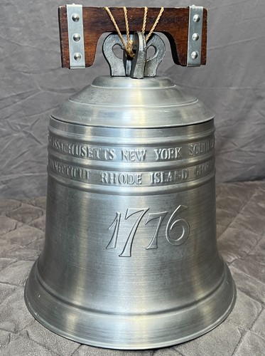 Vintage 1974 Pewtertone Aluminum 1776 Liberty Bell Ice Bucket Bar ...