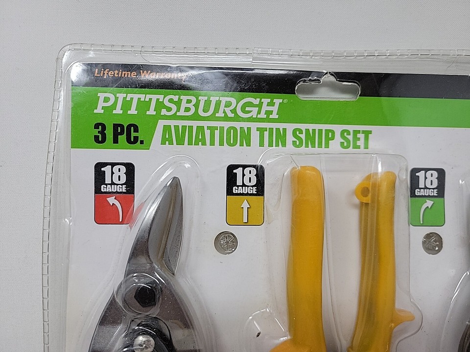 3pc Aviation Tin Snip Set: Left, Straight & Right Cut Snips! 10" Length ...