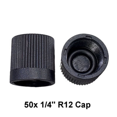 50x A/C Charge Port Service Cap Black 1/4" R12 With O-Ring Fit MT0060 ...