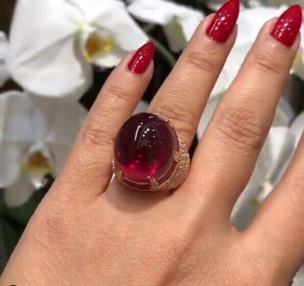 Cabochon Shape Blood Red 20ct Ruby Pink Square Rubies & CZ Royal 925 ...