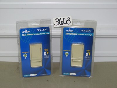 2 Leviton Decora Sureslide Slide Dimmers W/ Optional Locator Light ...