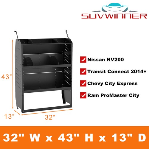 32"W Van Shelving for Transit Connect, NV200, Chevy City Express ...
