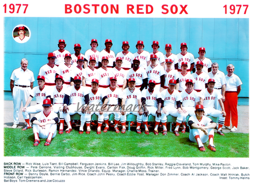 MLB 1977 Boston Red Sox Team Pic with Names Color 8 X 10 Photo Picture ...