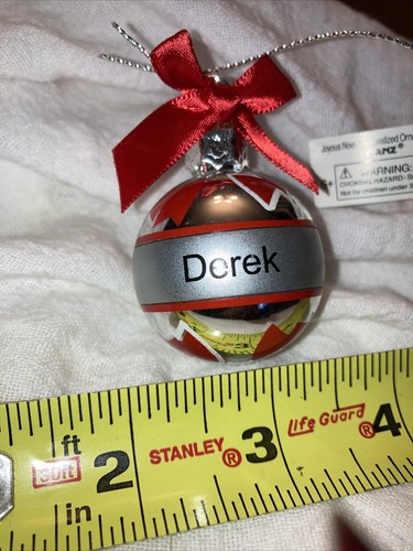 Red w Silver - DEREK Christmas ORNAMENT - NEW - GANZ Joyous Noel 1.75 ...