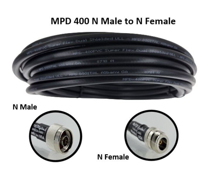 MPD Digital MPD400 (LMR400 Equivalent) Coax Cable w/ MPD Connectors (20 ...
