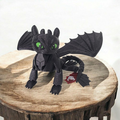 Flexi Toothless-Style Dragon – 3D Printed Articulated Model | Playful ...