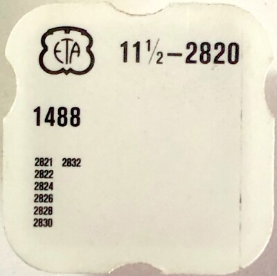 ETA Cal. 2820 Ref. 1488 vintage watch part 2821 2822 2824 2826 2828 ...