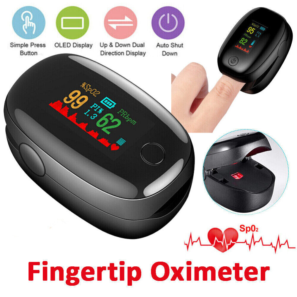 Finger Pulse Oximeter Blood Oxygen SpO2 Heart Rate Saturation Monitor ...