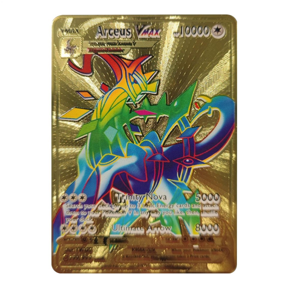 Arceus VMAX Gold Metal Card | eBay