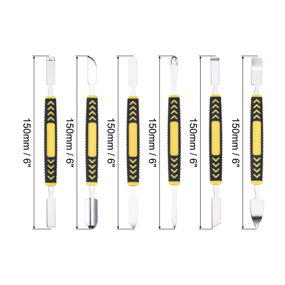 6pcs Metal Spudger Set Mini Crowbar Flat Head Stainless Steel Pry Bar ...