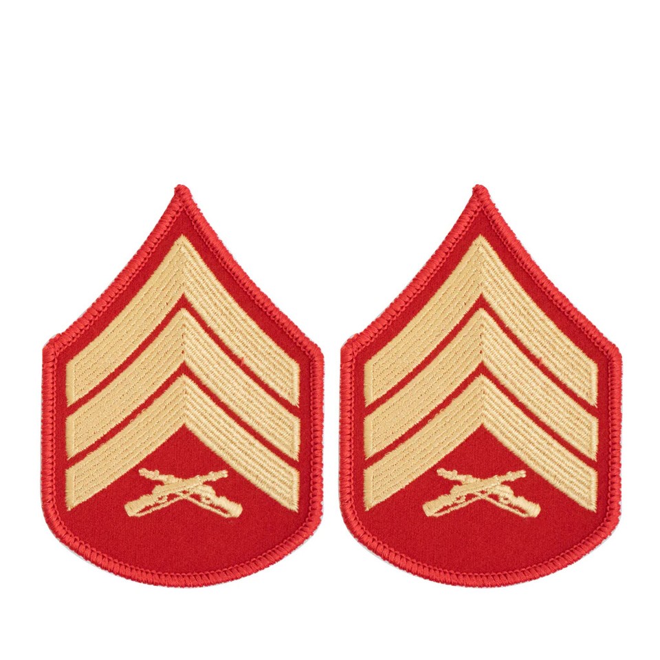 USMC Marine Corps Sew-On Chevrons & Service Stripes Embroidered Uniform ...