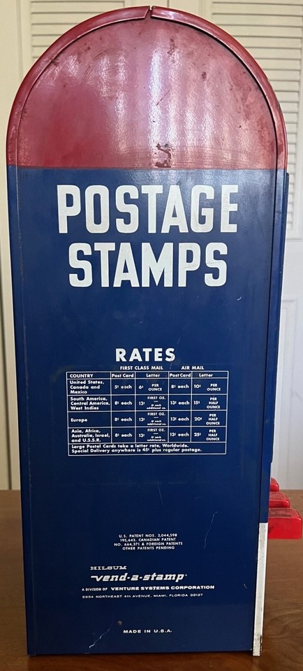 Vintage Vend A Stamp Postage Stamps Machine Vending Post Office with ...