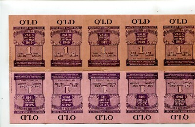 WW2 Queensland Ration tickets 1 Gallon 1949 | eBay