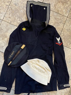 RARE ID’d Lot WW2 U.S NAVY Uniform + PEA COAT ARMY MILITARY Ruptured ...