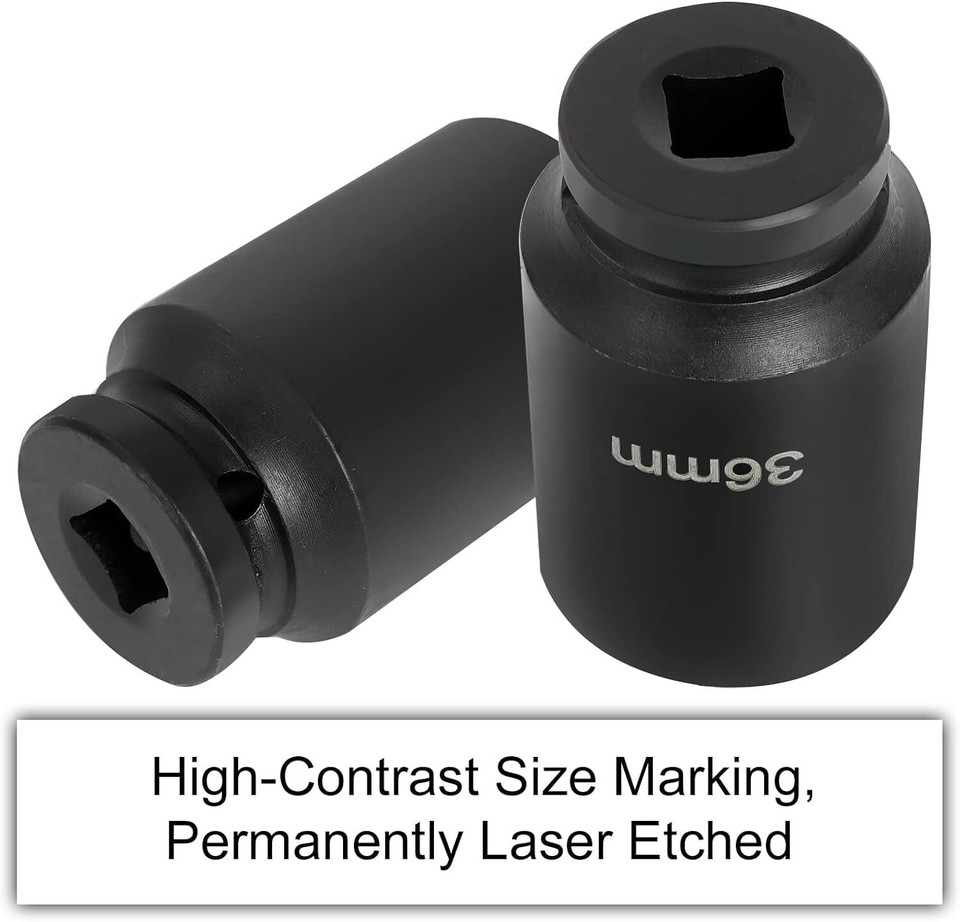 4pc 12 POINT 1/2" Dr Deep Spindle Axle Nut Socket Set METRIC 30mm 32mm ...