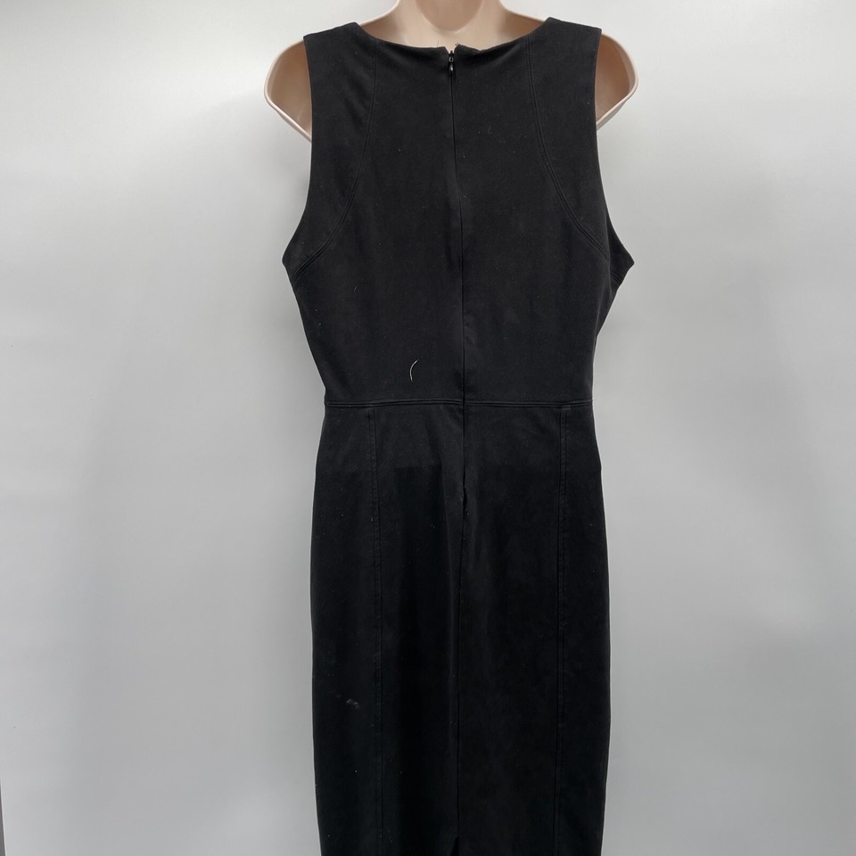Metaphor Women's Black Stretch Sleeveless Crew Neck Back Zip Dress Size ...