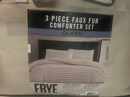 FRYE Luxury Fur Fluffy Soft Plush Comforter Queen Sculpted Reversible ...