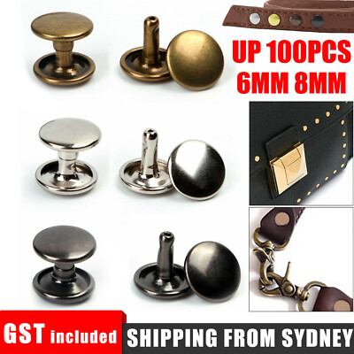 Metal Rapid Rivets Double Cap Round Rivet Studs 8mm, 10mm with Short ...