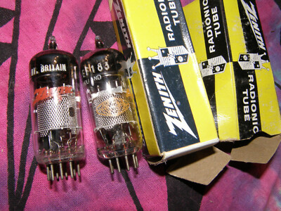 X2 6EH7 / EF183 NOS vacuum tube Amperex Holland pentode & Zenith Great ...