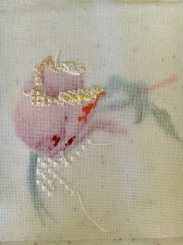 REDUCED AGAIN! VTG Tulip Hand Painted Needlepoint Canvas - 18 Count ...