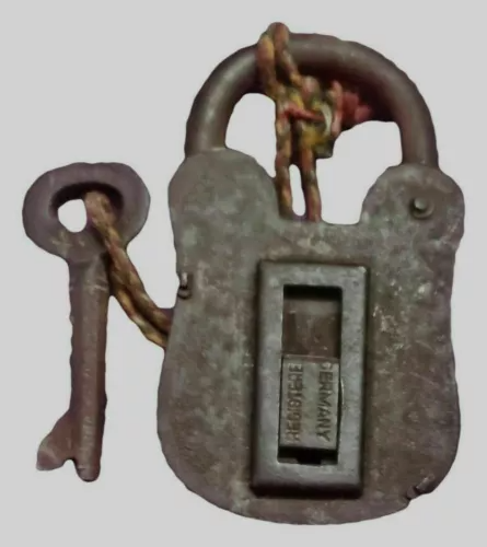 Rare Lock Vintage Beautiful Shape Iron German Pad Lock With Original ...