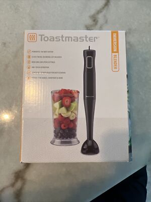 Toastmaster Immersion Blender Black w Blending Cup 100 Watt One Touch ...