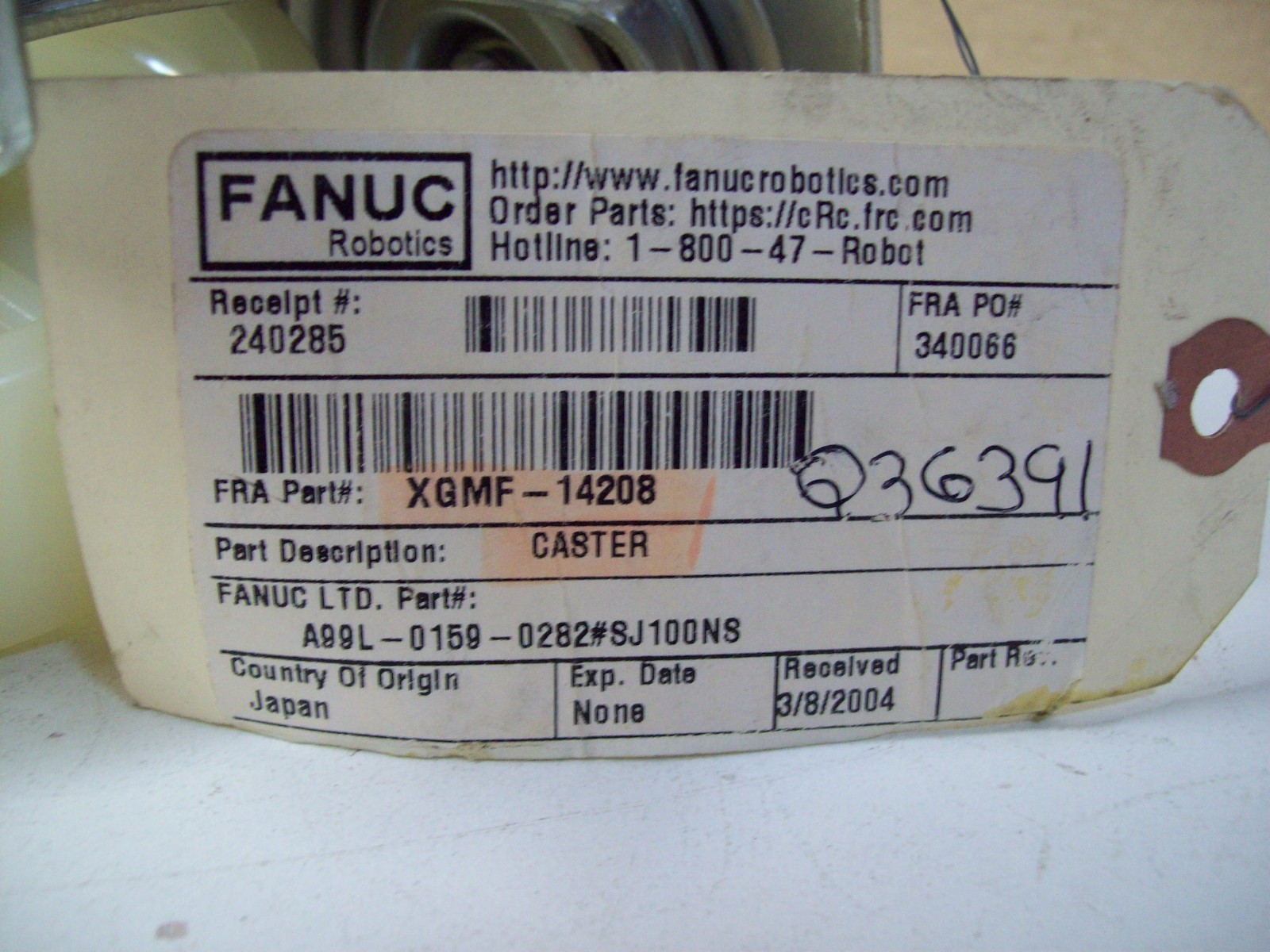 FANUC A99L-0159-0282-#SJ100NS CASTER XGMF-14208 YUEI SJ-100 - NEW ...