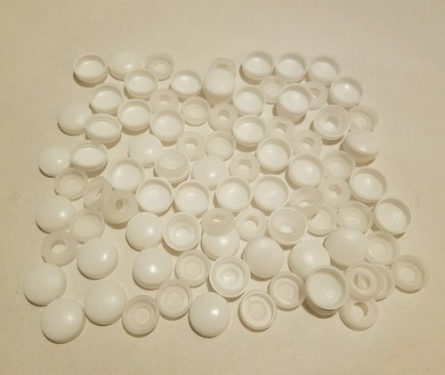 100 smooth White License Plate Frame Screws Snap on Caps Bolt Covers ...