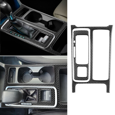 Carbon Fiber Console Gear Shift Cup Holder Panel Cover For Ford Escape ...
