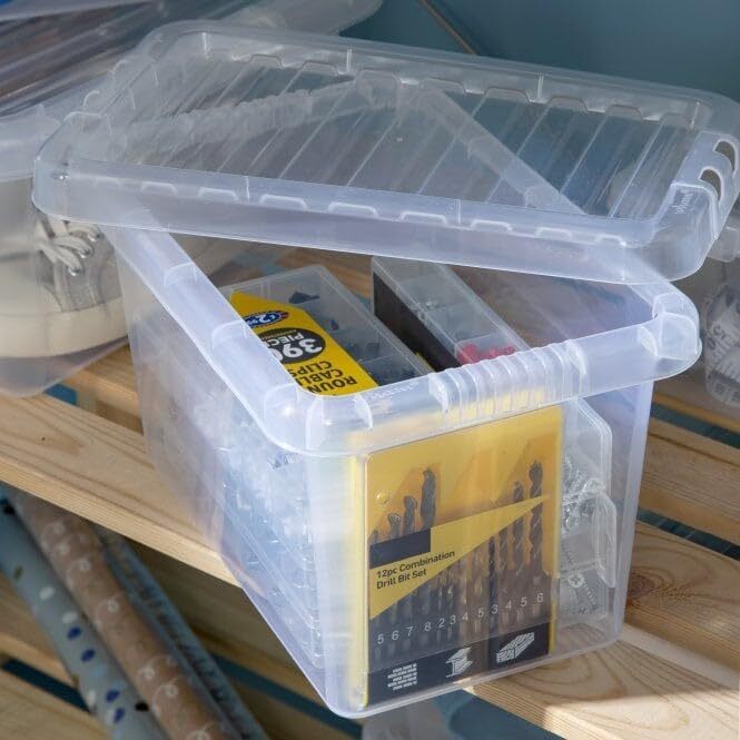 14L Wham Crystal Clear Plastic Storage Container Boxes with Secure Clip ...