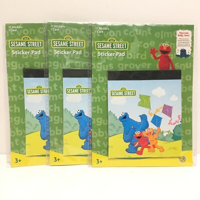 Sesame Street Sticker Pad 3 Books Elmo, Bert & Ernie, Grover & more ...