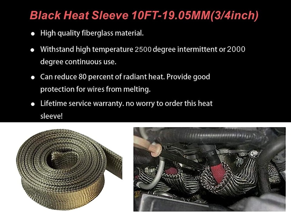 Heat Shield Sleeve Fuel Line Auto Hose Spark Plug Wire heat Shield ...