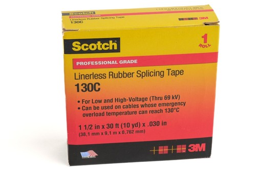 3M Scotch Linerless Rubber Splicing Tape 130C, 1 1/2 in x 30 ft ...